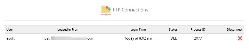 List FTP Connections – Webuzo