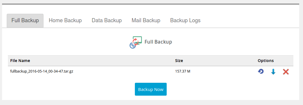 Webuzo Backup and Restore – Webuzo