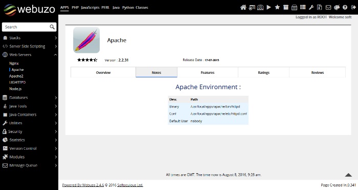Install System Apps – Webuzo
