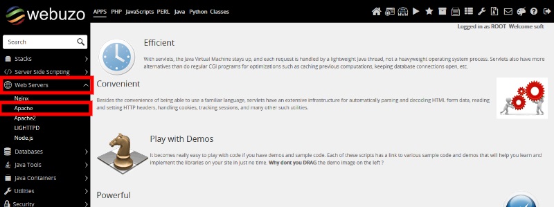 Install System Apps – Webuzo