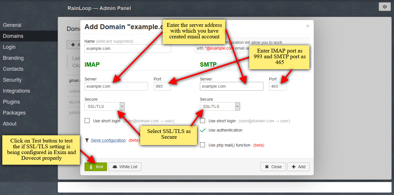 Email Account RainLoop – Webuzo