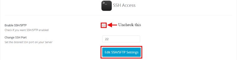 SSH Access – Webuzo