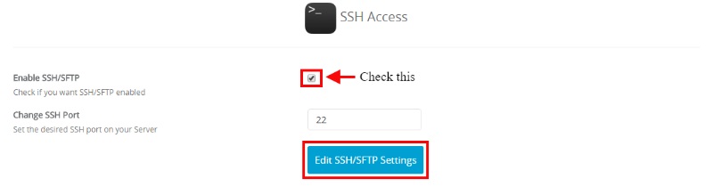 SSH Access – Webuzo