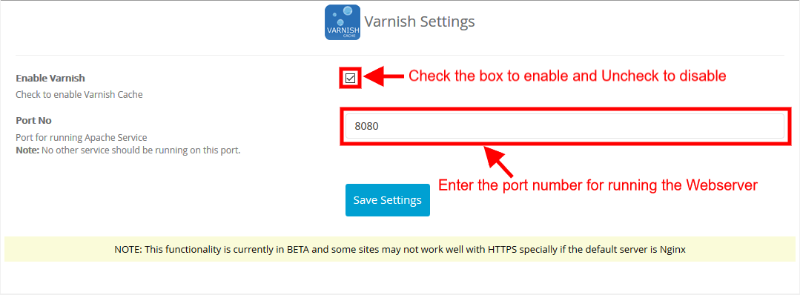 Webserver Module Configuration Webuzo