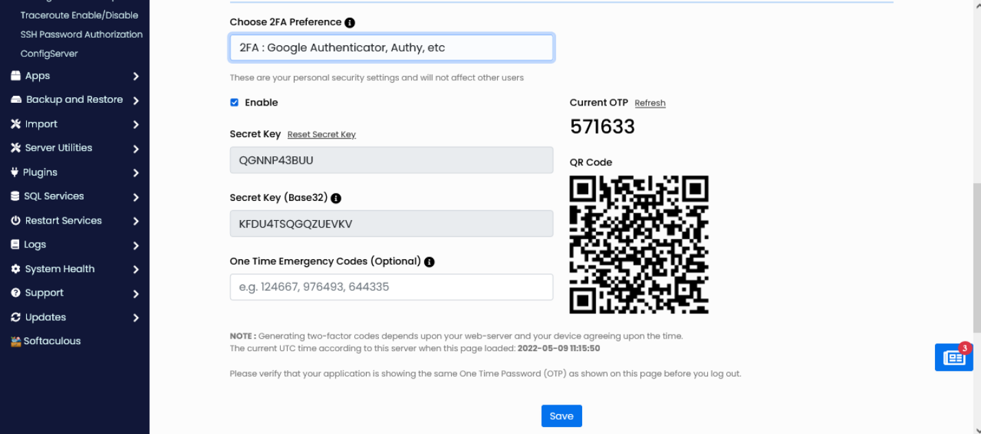 Two-Factor Authentication – Webuzo