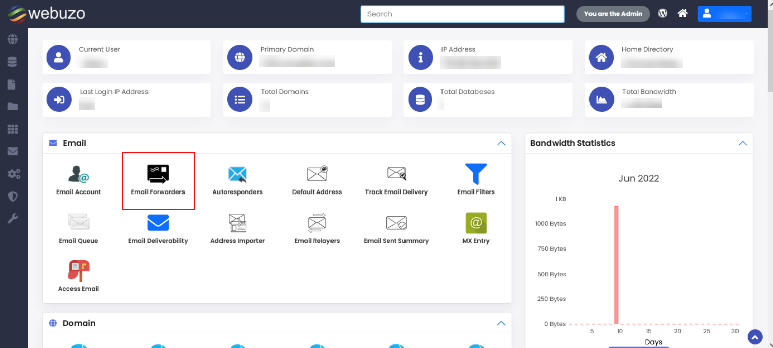 Add Email Forwarder – Webuzo