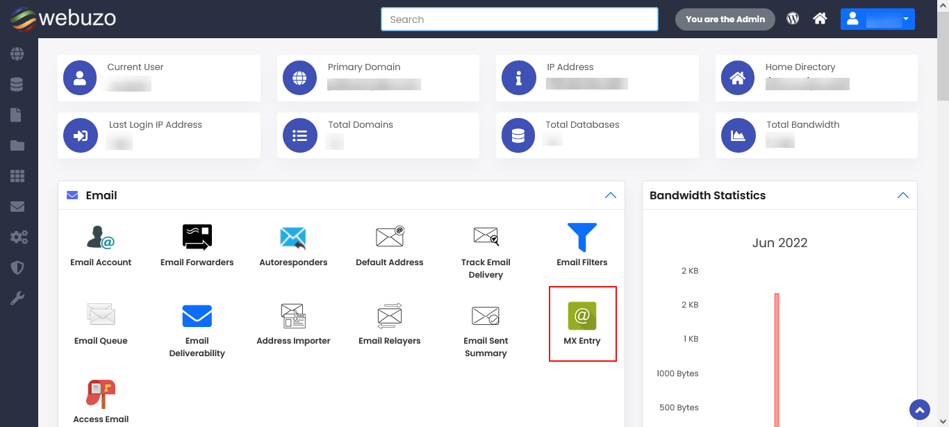 Edit MX Record – Webuzo