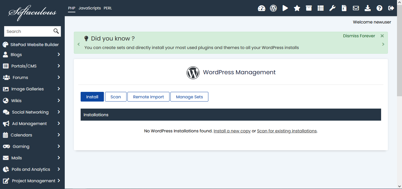 Install A Wordpress Webuzo 