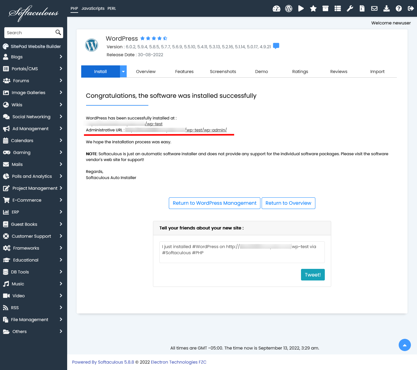 Install a WordPress – Webuzo