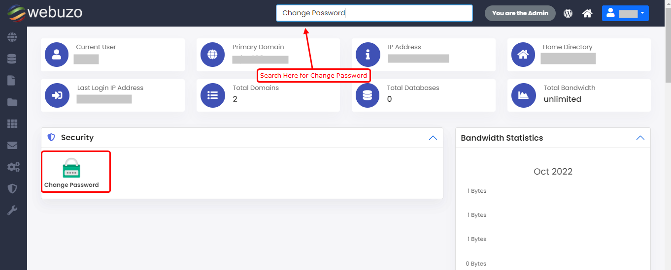 Change Password – Webuzo