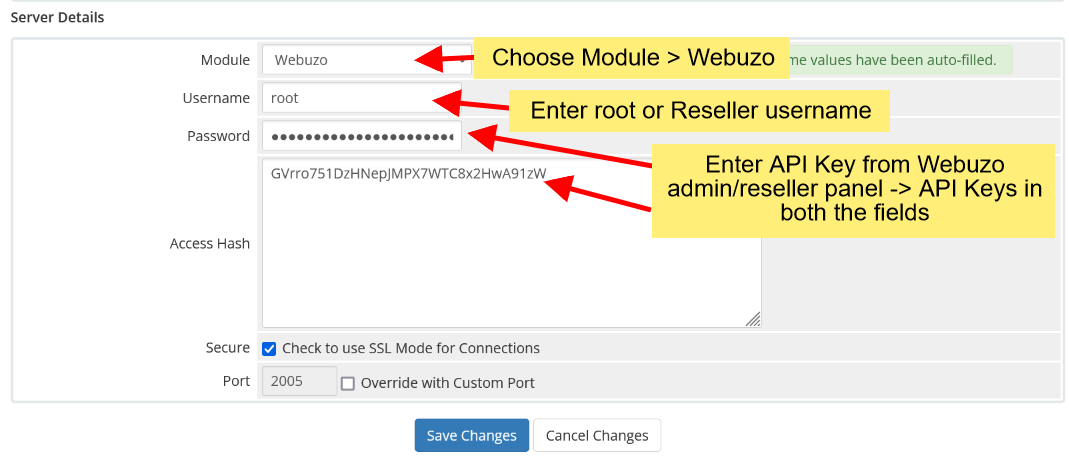 WHMCS Shared Hosting Module – Webuzo