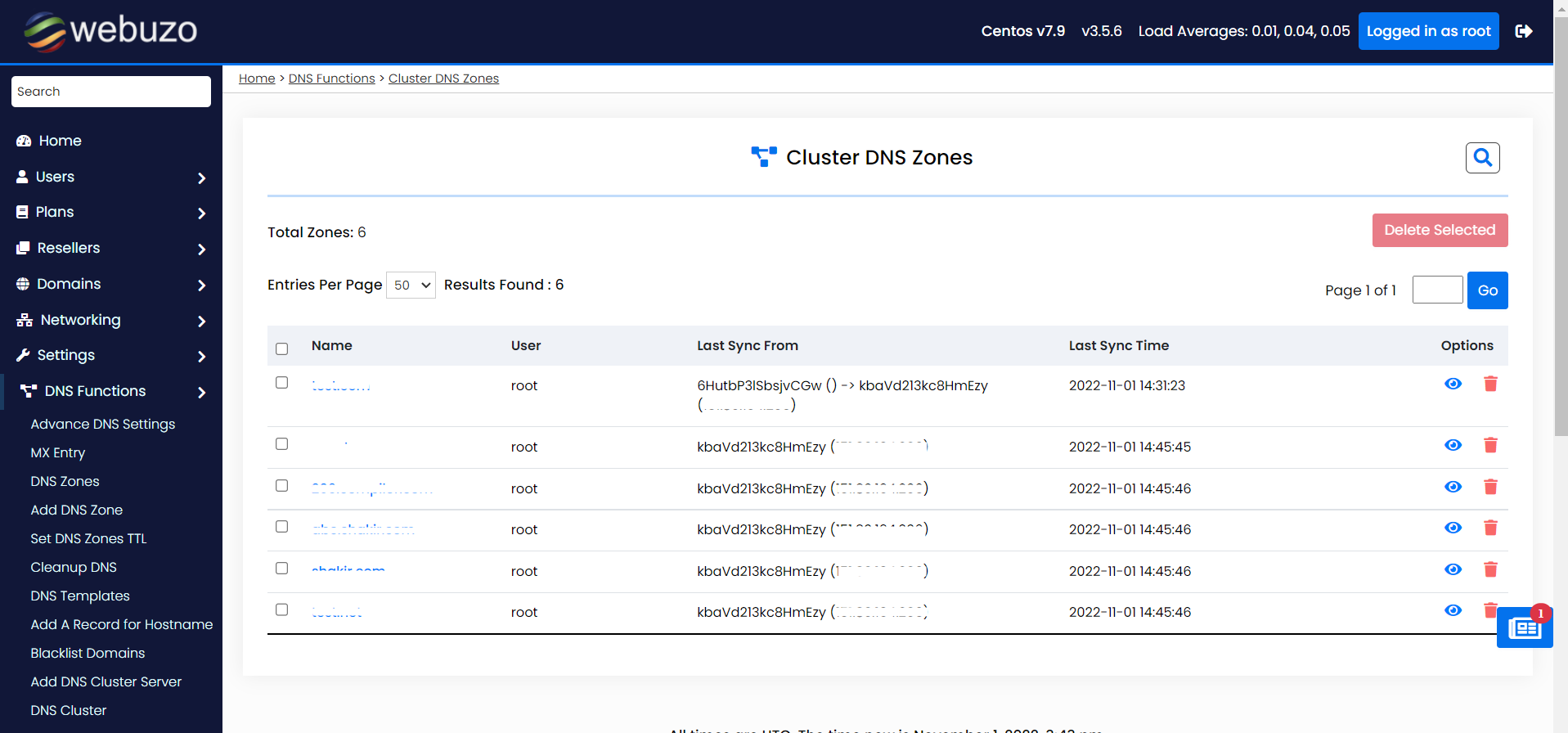 DNS Cluster – Webuzo