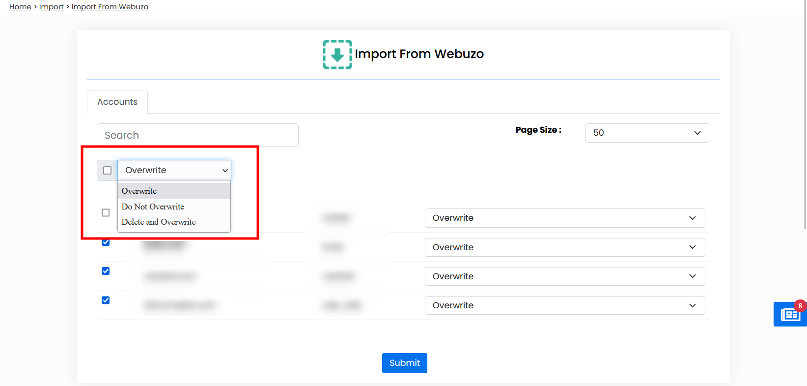 Import from Webuzo – Webuzo