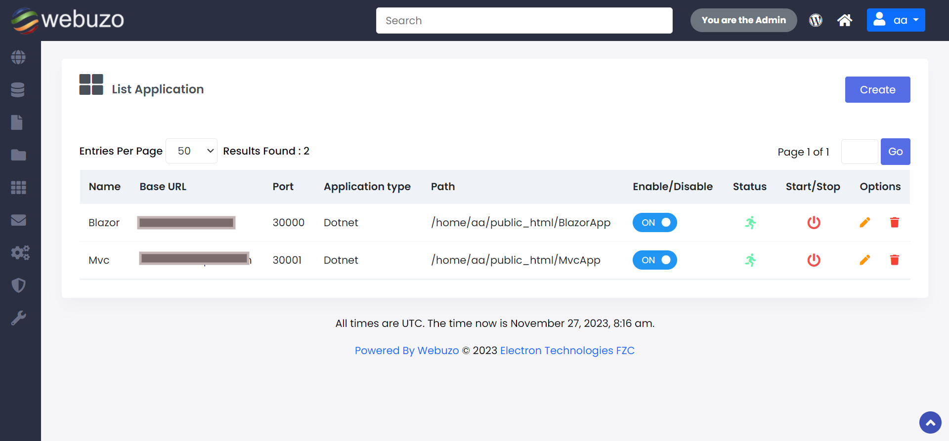 How to setup Dotnet with Application Manager – Webuzo
